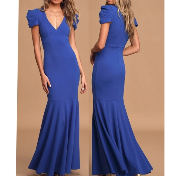 Lulus | Dresses | Lulus Way To Be Loved Puff Pantone Trumpet Maxi ...